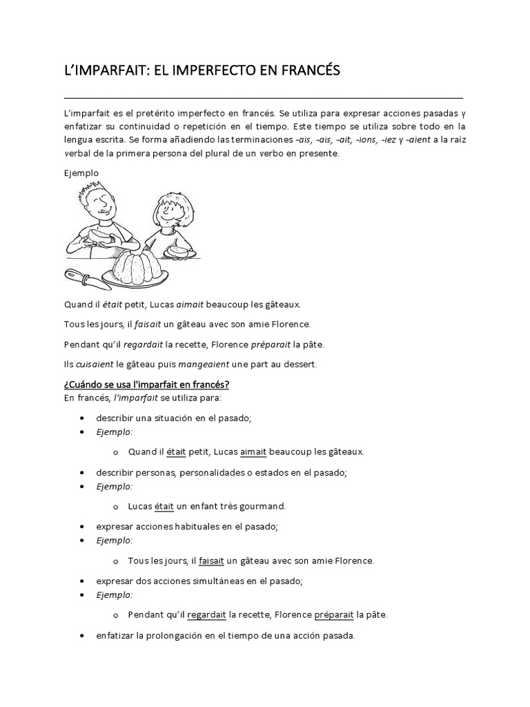 El Imperfecto | PDF | Verbo | Mecánica del lenguaje