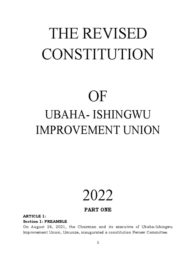 The Revised Constitution Of-1 | PDF | Presidents Of The United States ...