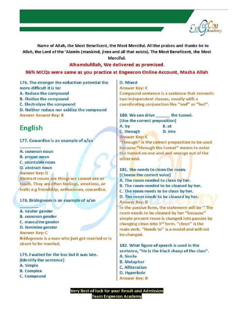 Mdcat English MCQS | PDF