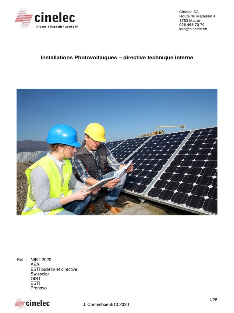PV - Directive Technique-NIBT2020 102020 | PDF