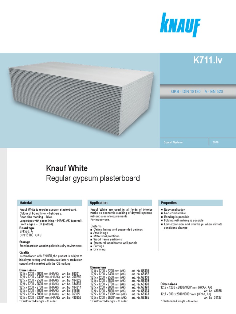 Knauf White Eng | Download Free PDF | Drywall | Materials