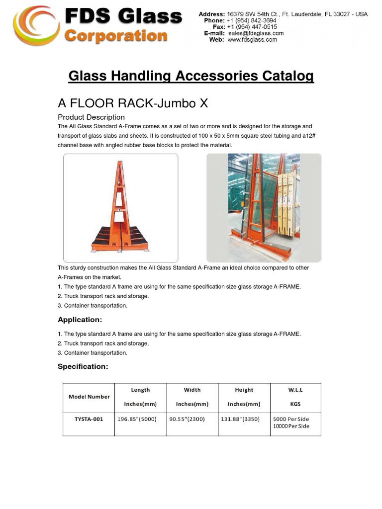 Glass Handling Accessories Catalog-1 | PDF | Glasses | Forklift