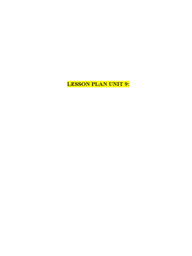 Unit 9 Lesson Plan: Achiever B1 | PDF | Foreign Language Studies