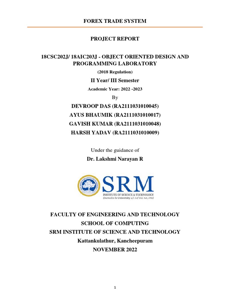 Forex Trade System OODP UML Project (R2 Section) | Download Free PDF ...