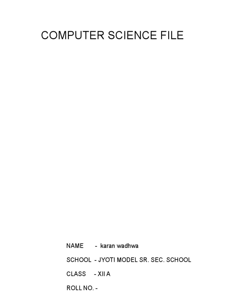 Karan CS Project File Class 12 | PDF | Queue (Abstract Data Type) | Area