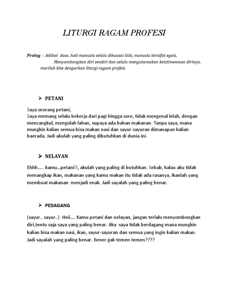 Liturgi Ragam Profesi | PDF