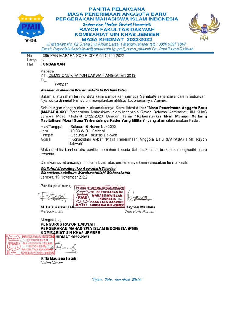 Undangan Demis 19 | PDF