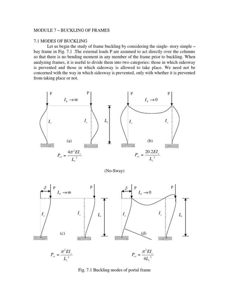 MODULE 7 - Buckling of Frames | PDF | Buckling | Continuum Mechanics