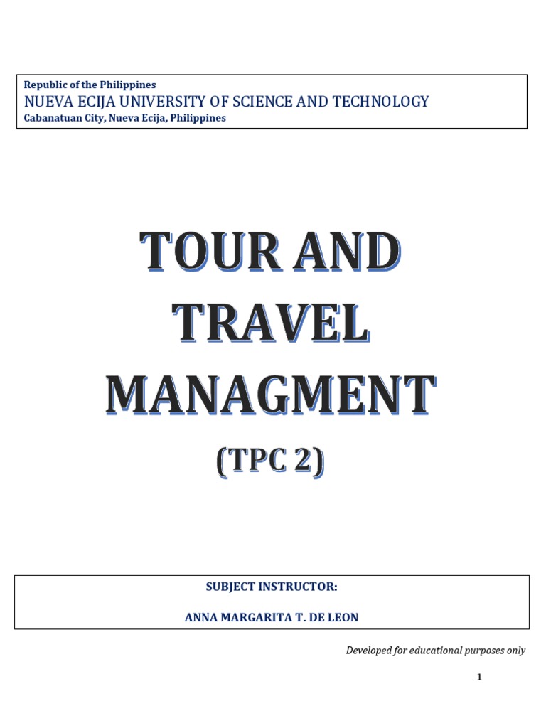 TPC 2 Tour and Travel Management AM DELEON Updated | PDF | Tourism ...