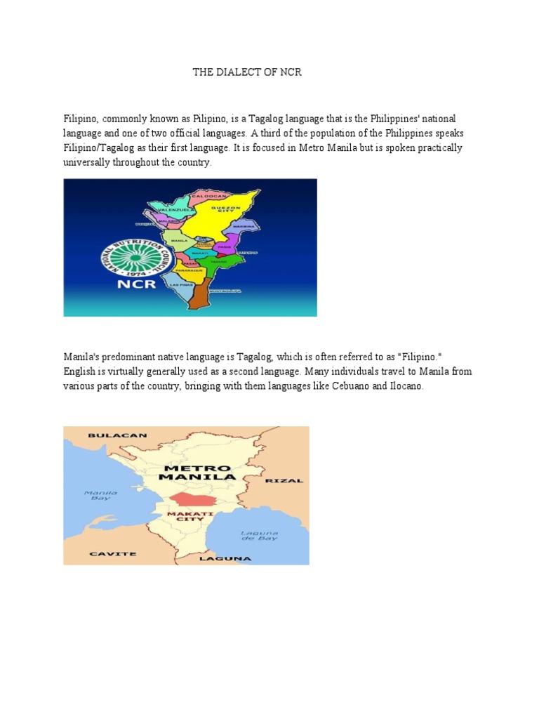 The Dialect of NCR | PDF | Travel | Language Arts & Discipline