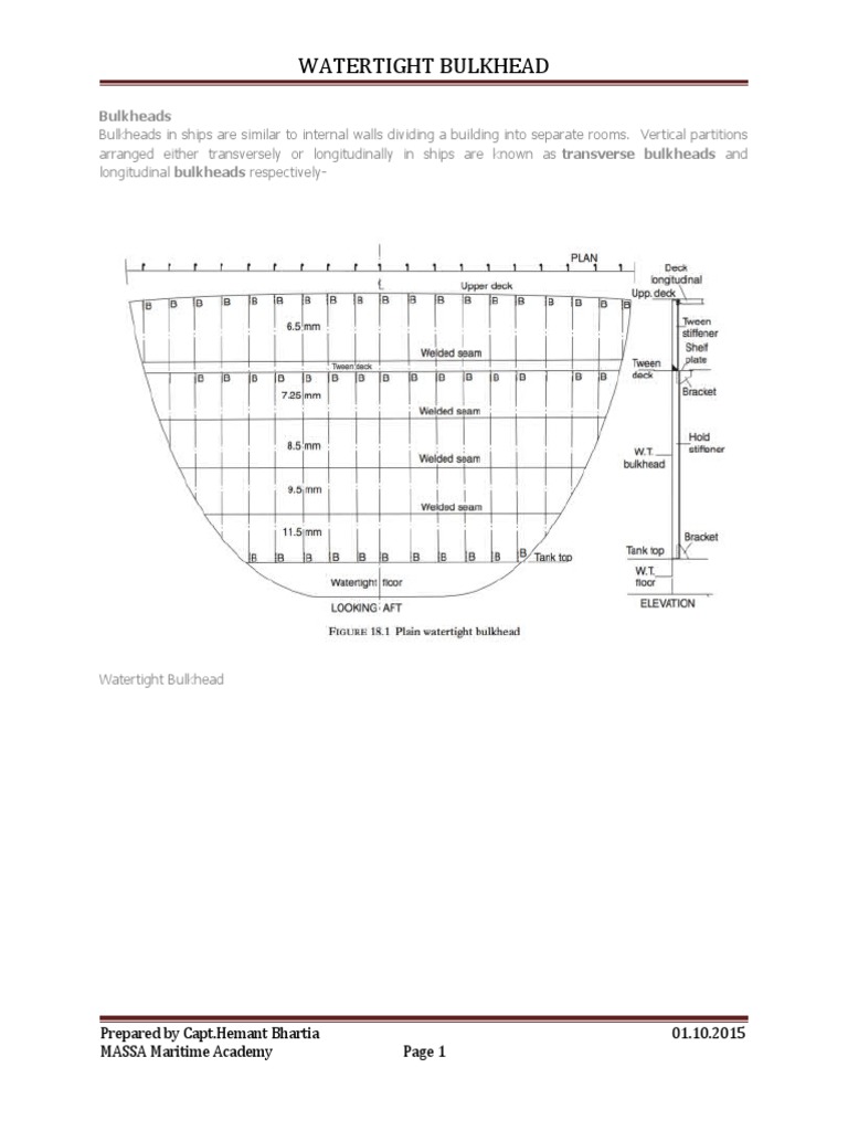 Watertight Bulkheads | PDF