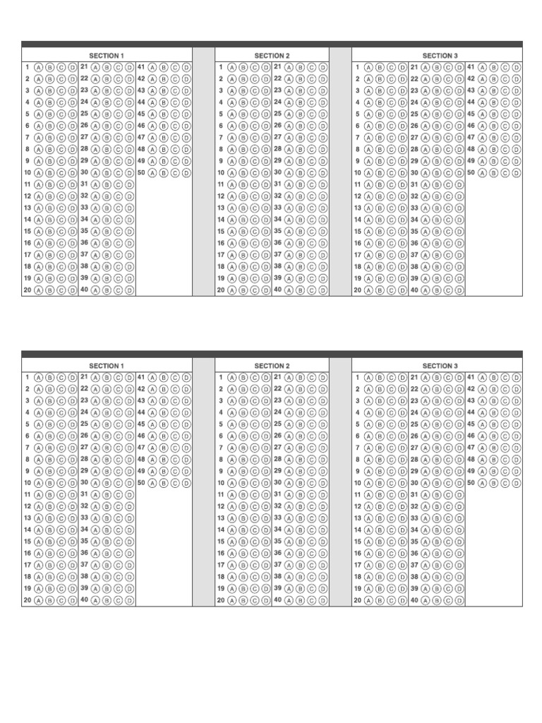 TOEFL Answer Sheet | PDF