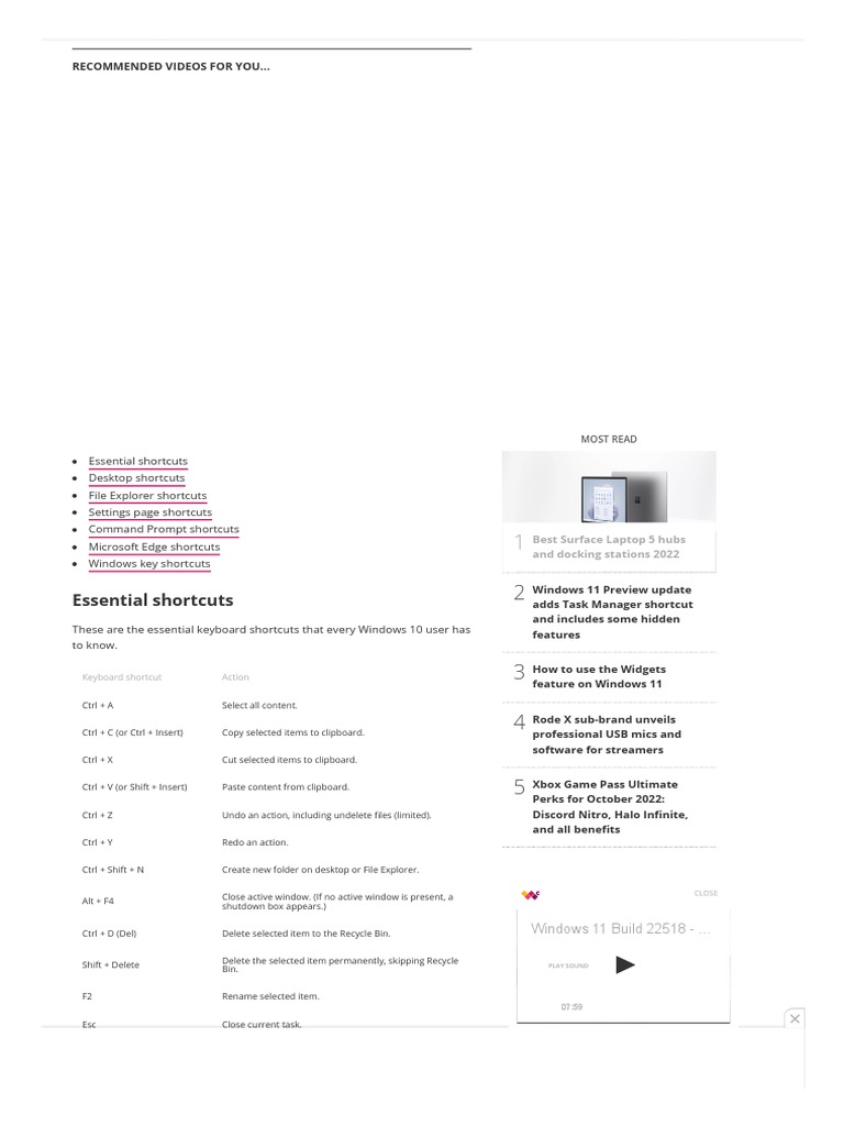 List of All Windows 10 Keyboard Shortcuts - The Ultimate Guide ...