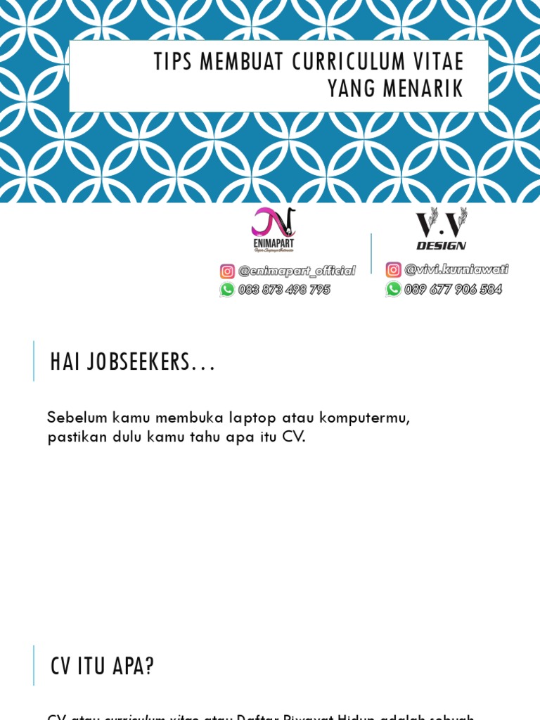 Tips Membuat Curriculum Vitae Yang Menarik | PDF