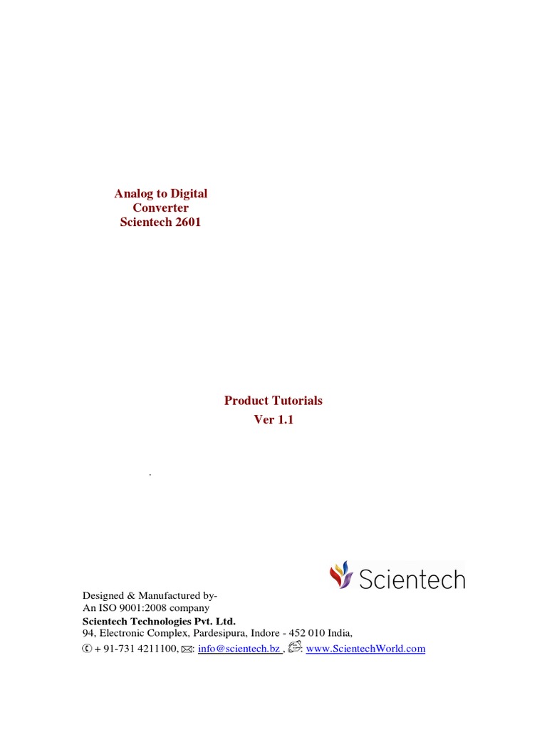 Scientech 2601 | PDF | Analog To Digital Converter | Sampling (Signal ...