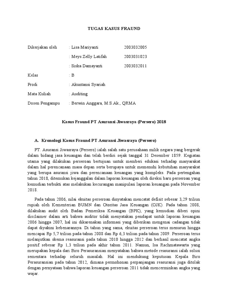 Kasus Fraund Lisa, Meys, Siska. AKS B | PDF