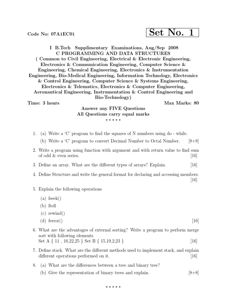 07a1ec01 C Programming and Data Structures | PDF