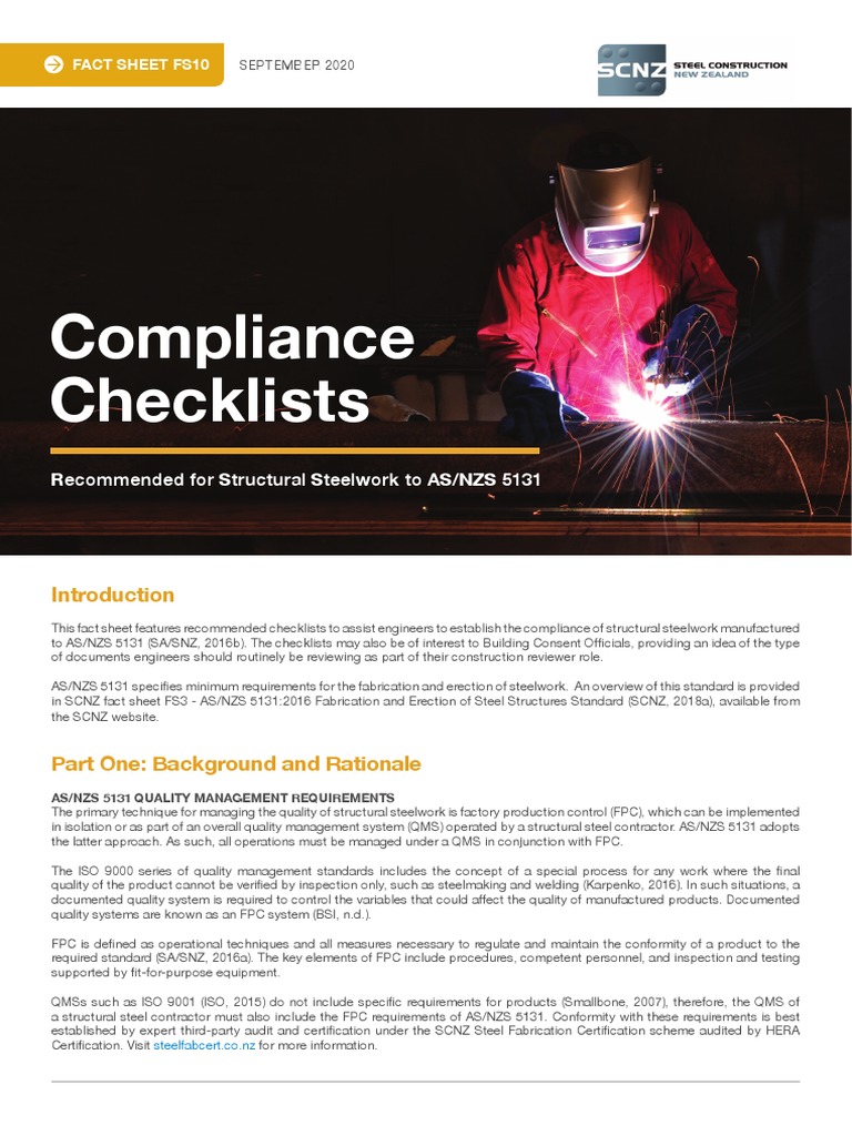 CC2 Compliance Checklists for Steelwork | PDF | Quality Management ...