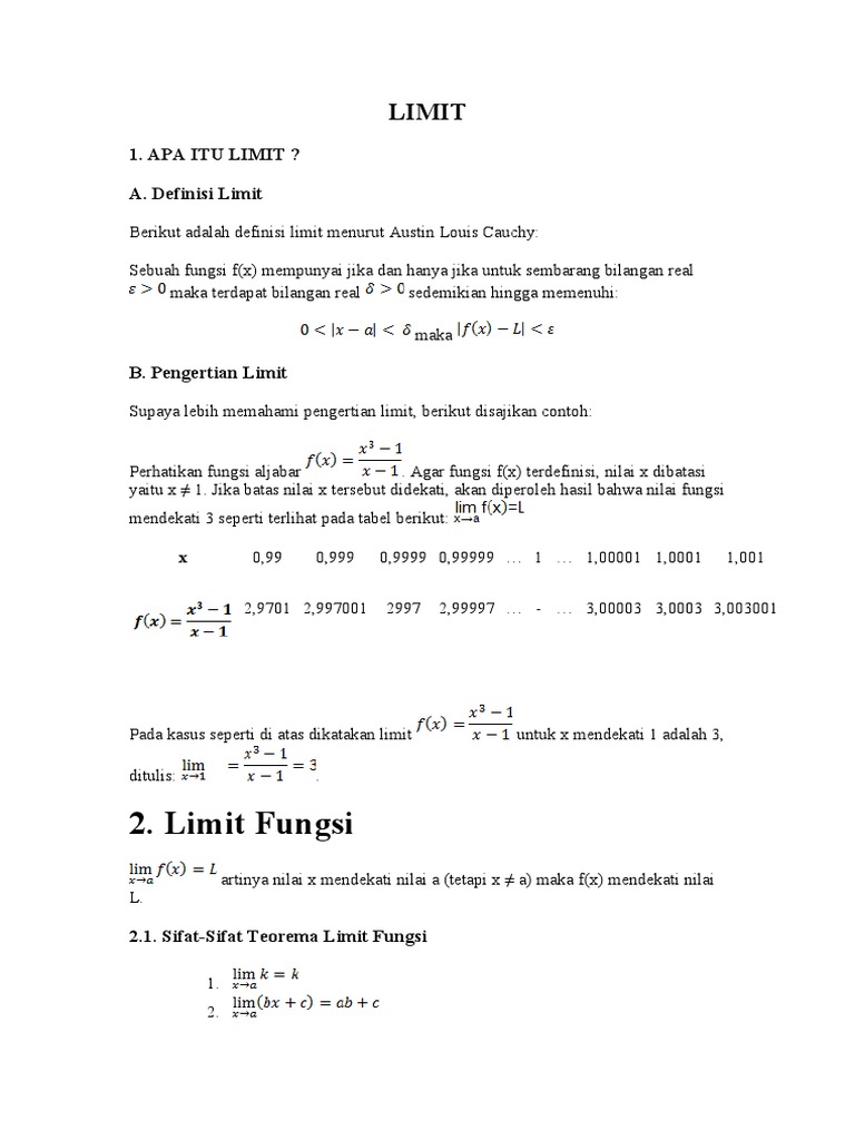 Definisi Dan Pengertian Limit | PDF | Sains & Matematika