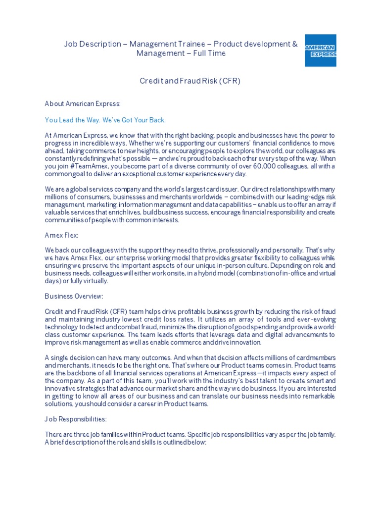 CFR Team: Careers at Amex | PDF | American Express | Data Quality