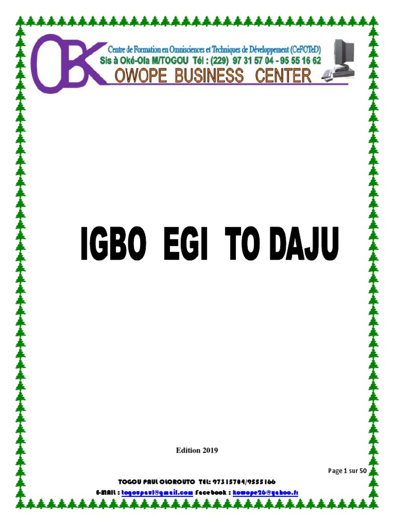Egbo Egi To Daju Edition 2019 | PDF
