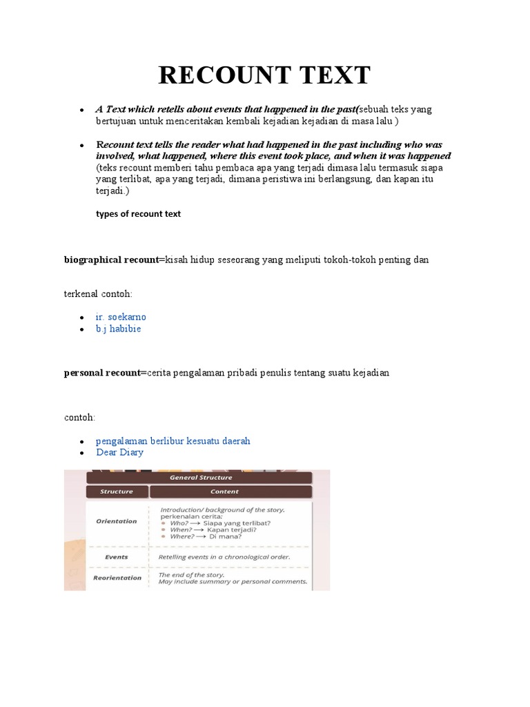 RECOUNT TEXT Word | PDF