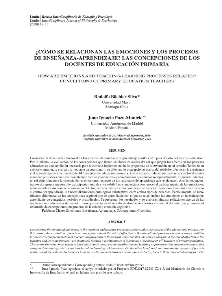 Como Se Relacionan Las Emociones y Los Procesos de Enseñanza-Aprendizaje | PDF | Las emociones ...