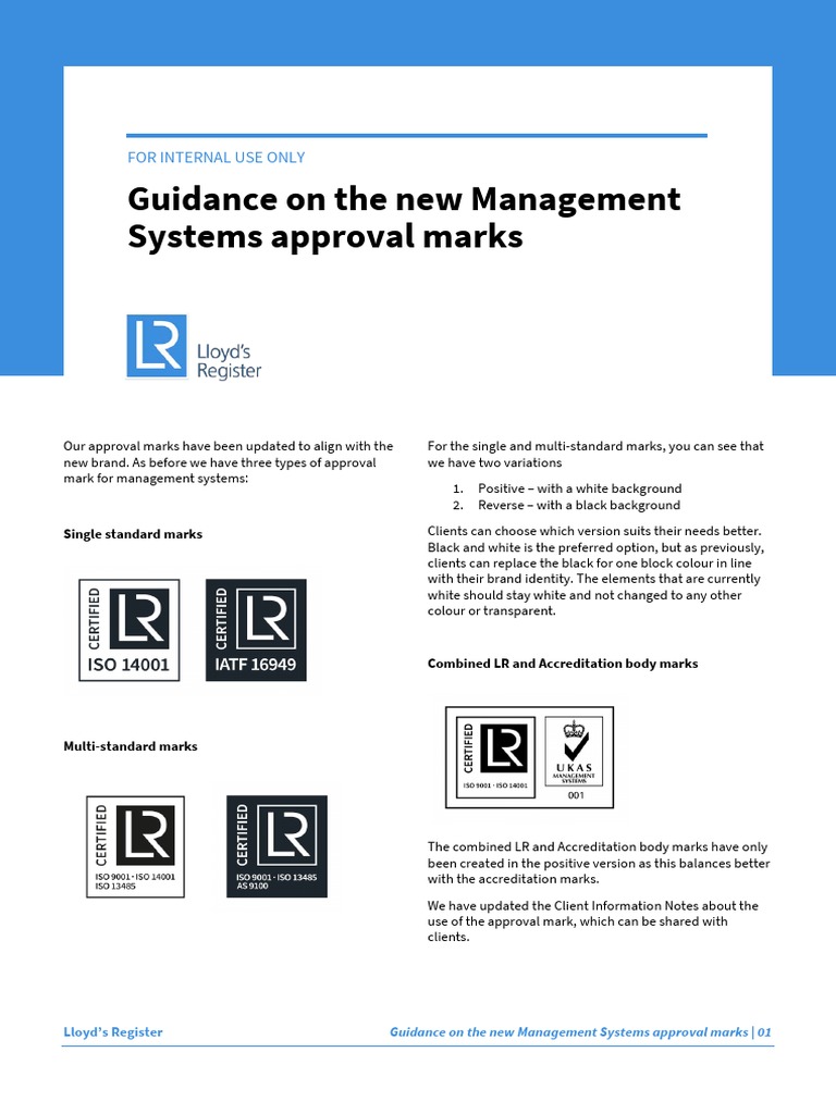 Guidance On The New Management Systems Approval Marks | PDF | Graphics ...