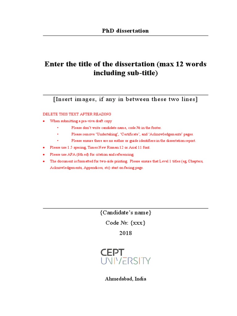 PhD Dissertation Formatting Guide | PDF | Thesis | Written Communication