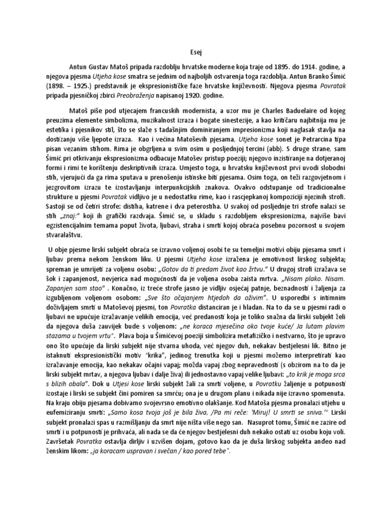 Esej Matos I Simic | PDF