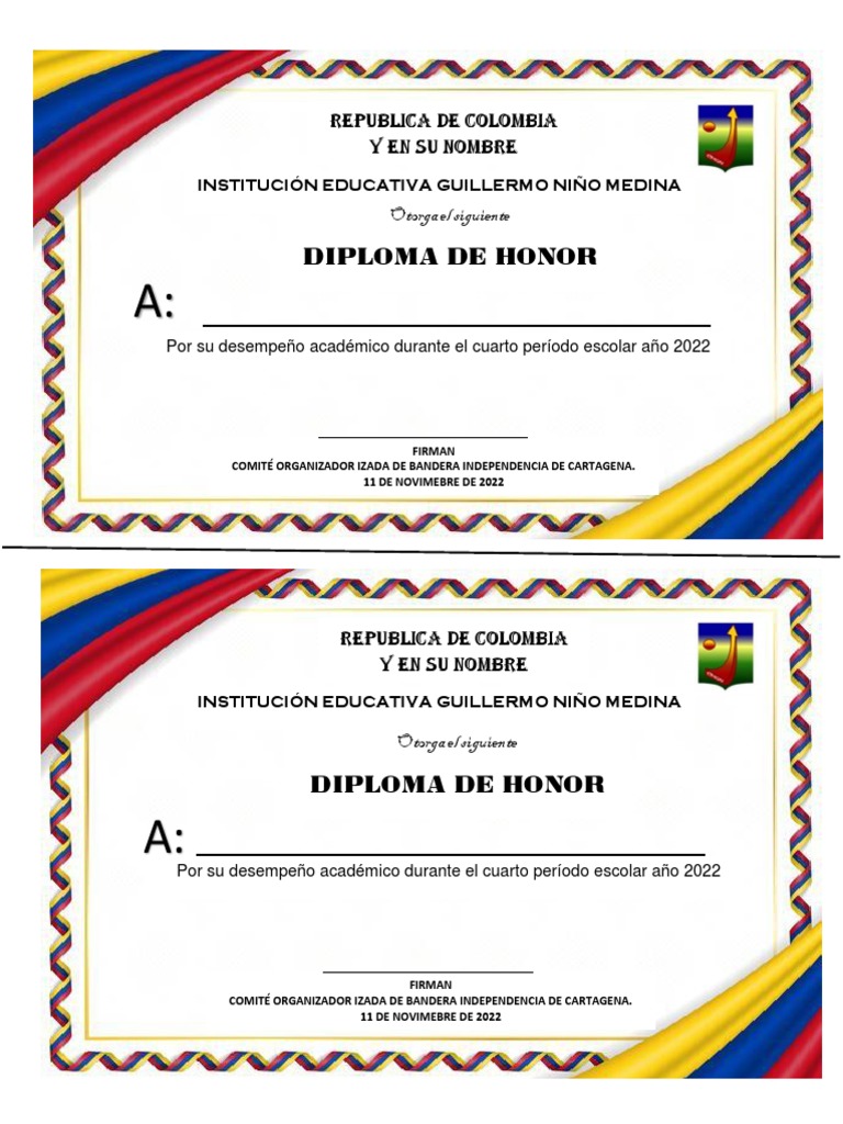 Diplomas Izada de Bandera 11 de Noviembre | PDF
