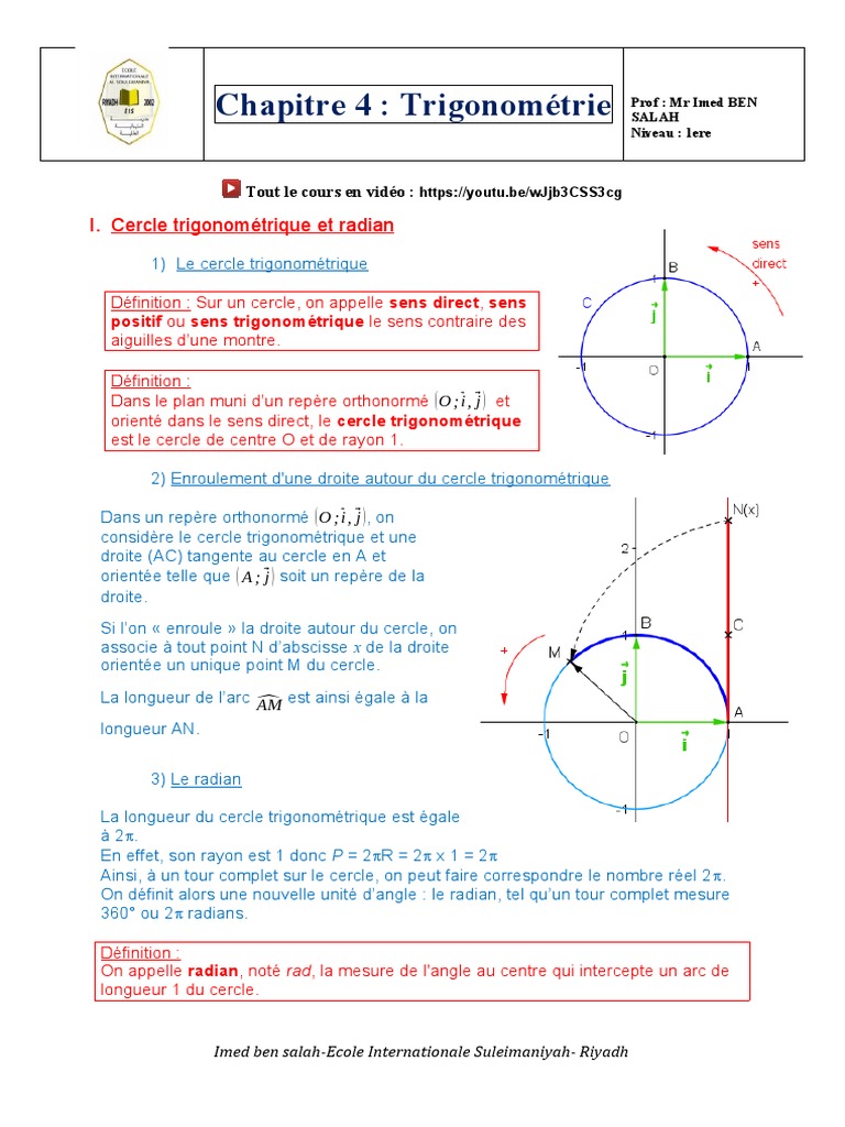 Cours 3 Trigonométrie | PDF