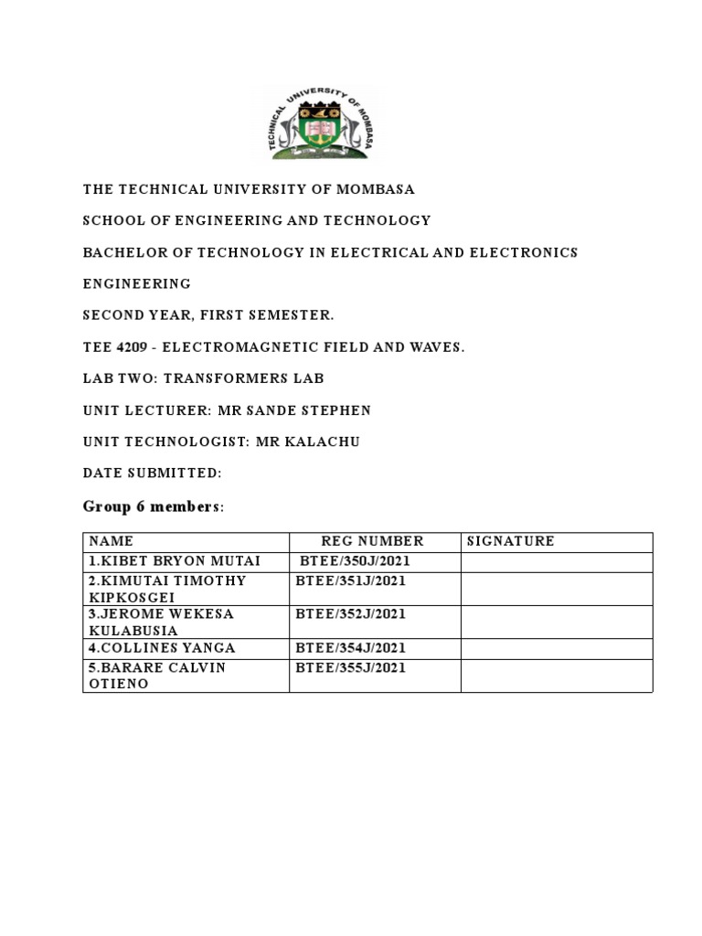 Electromag - Transformers - Report Final | PDF | Rectifier | Transformer