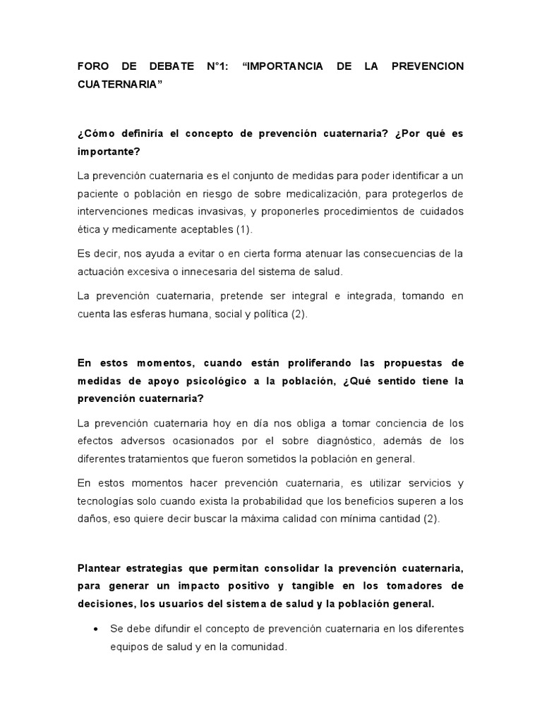 Prevención Cuaternaria: Clave en Salud | PDF | Asistencia sanitaria ...