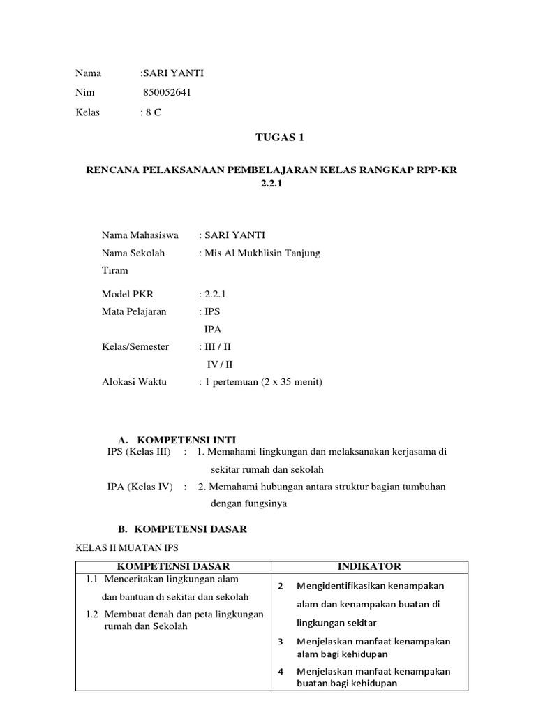 Laporan PKR Gabungan Sari Yanti | PDF