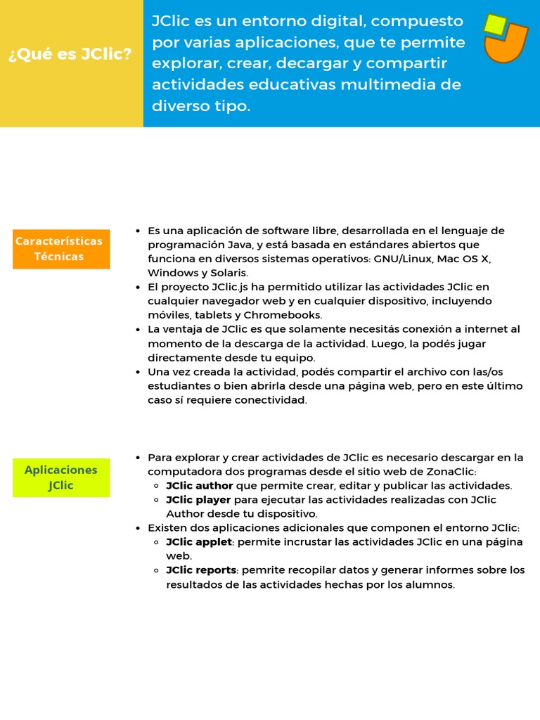 Descargable - Qué Es JClic 2 | PDF | Software de la aplicacion | Red ...