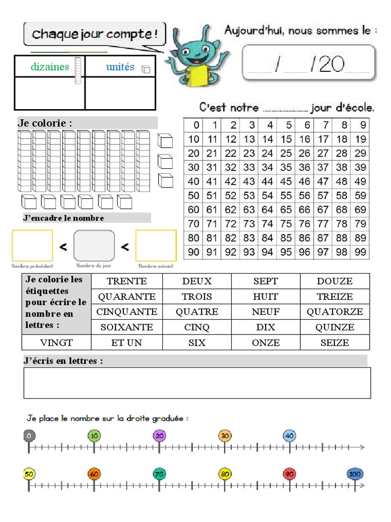 Nombre Du Jour Ce1 | PDF