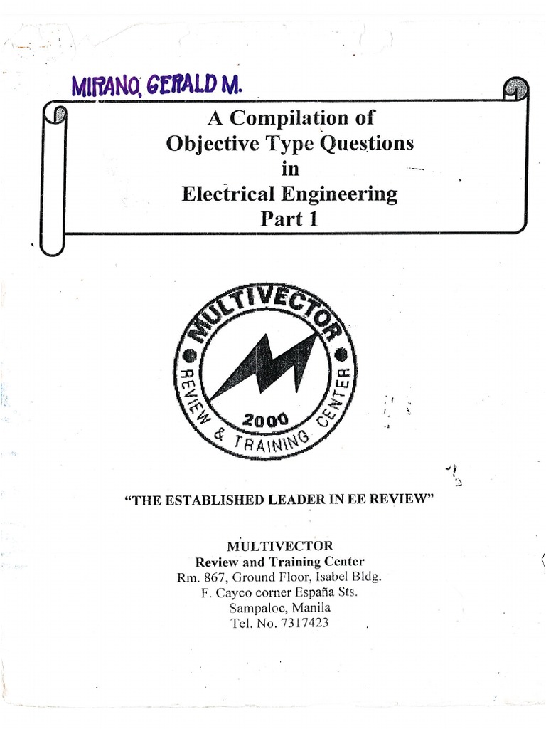 EE - Objective Compilation Part 1 | PDF