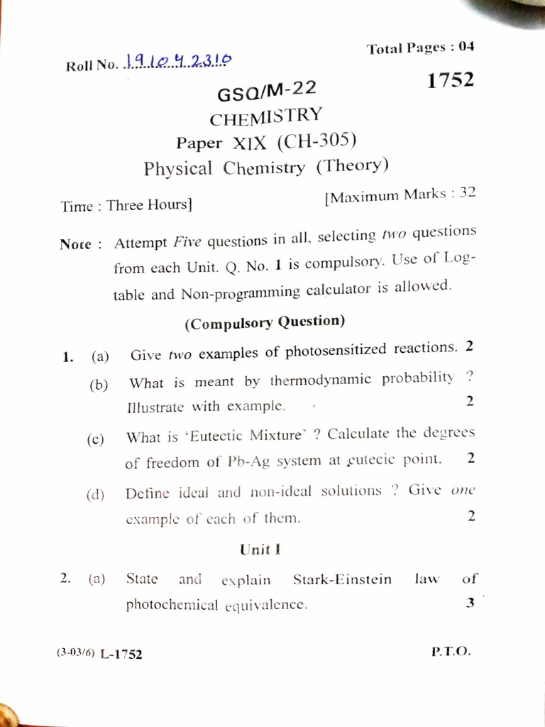 Kuk Previous Year Question Papers | PDF