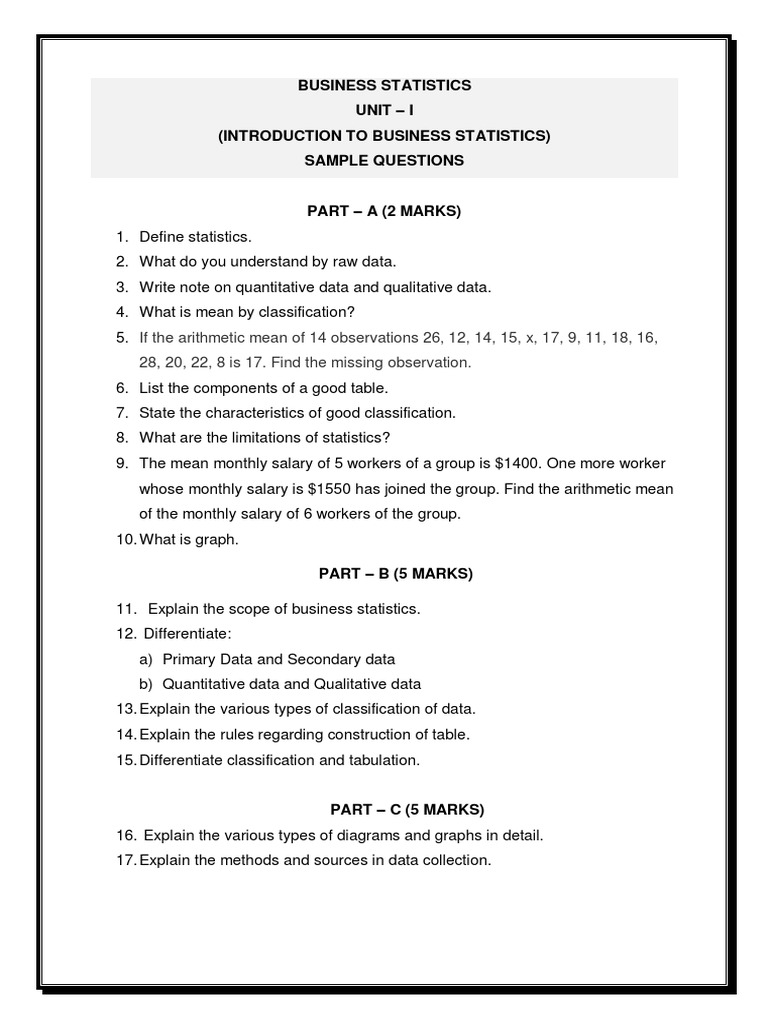 BST Unit Wise QP | PDF
