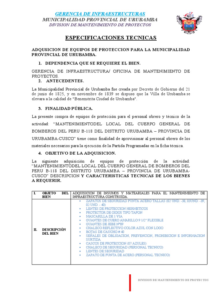 Esp. Tec. Epps Tecnico - Obrero | PDF