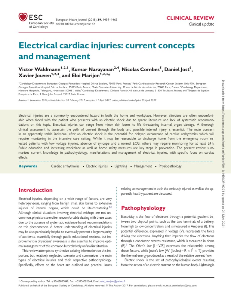 Electrical Injury | PDF | Myocardial Infarction | Electrocardiography