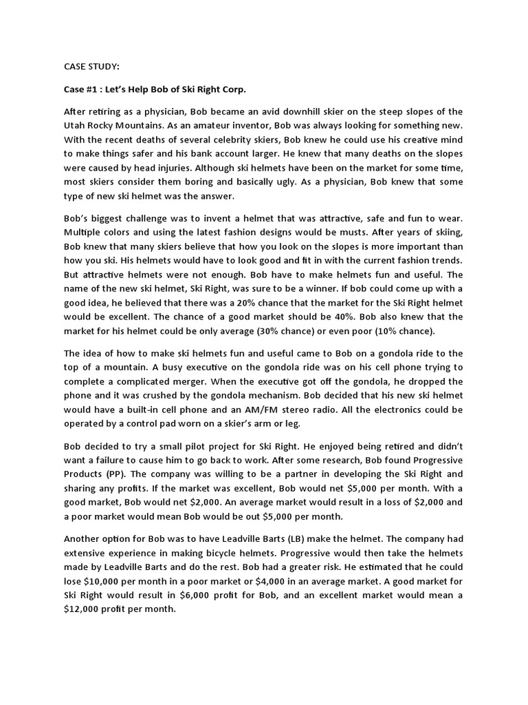 Case Study - Decision Theory | PDF