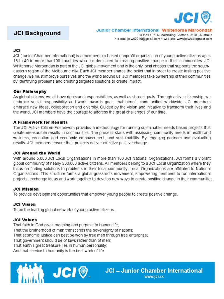 JCI Background | PDF | Millennium Development Goals | International ...