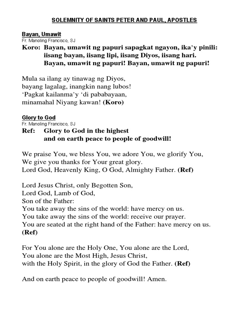Solemnity of Saints Peter and Paul | PDF | Lord's Prayer | God In ...