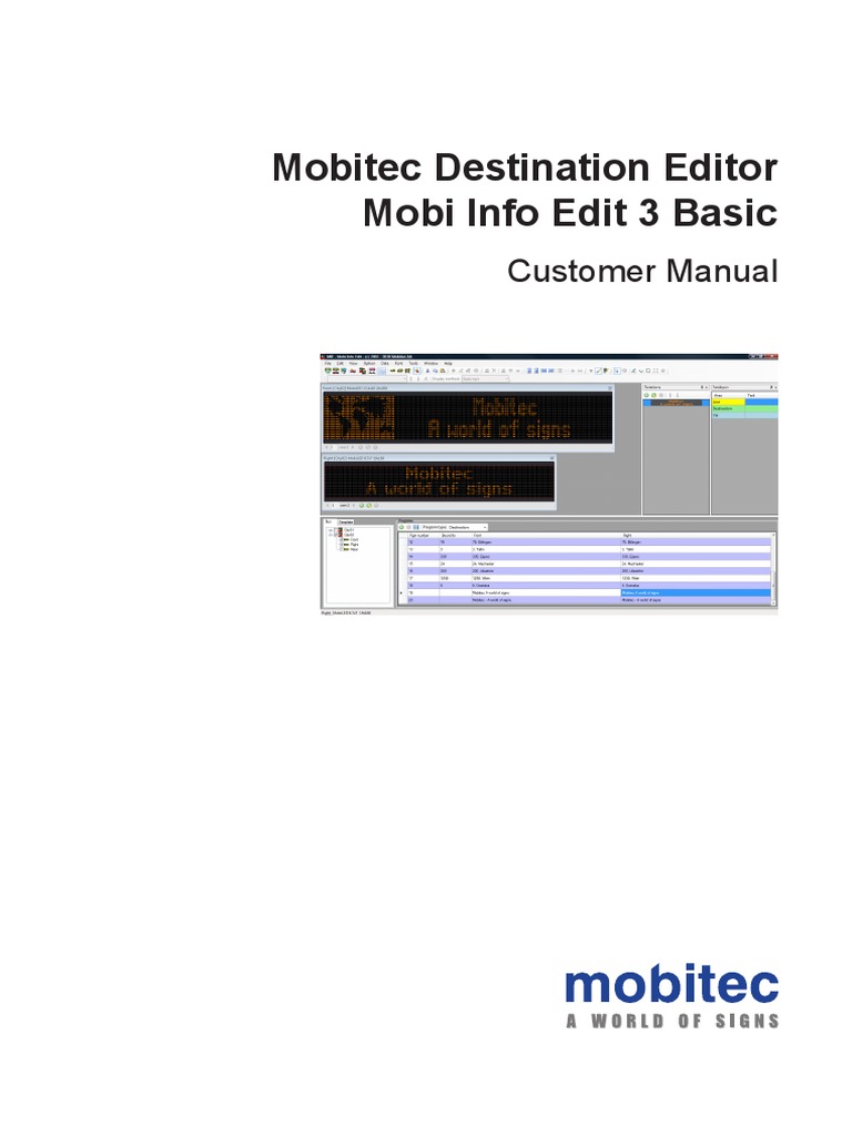 Mobitec Destination Editor Mobi Info Edit 3 Basic | PDF | Installation (Computer Programs ...