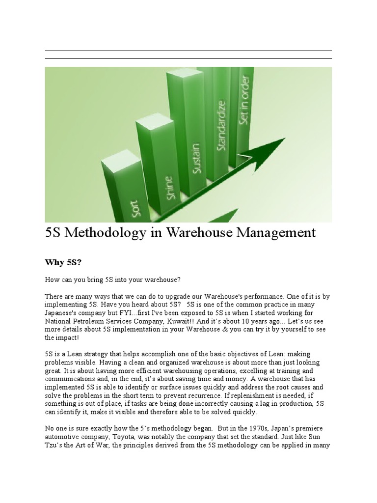 5S Methodology in Warehouse Management | PDF