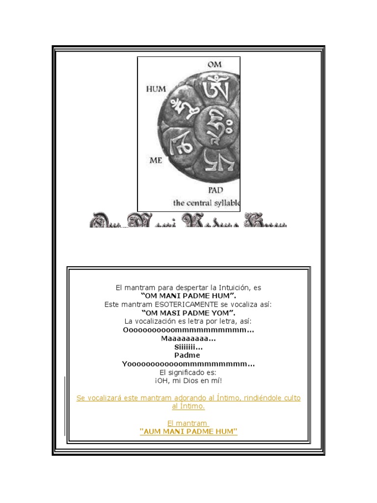 El Mantram para Despertar La Intuición | PDF