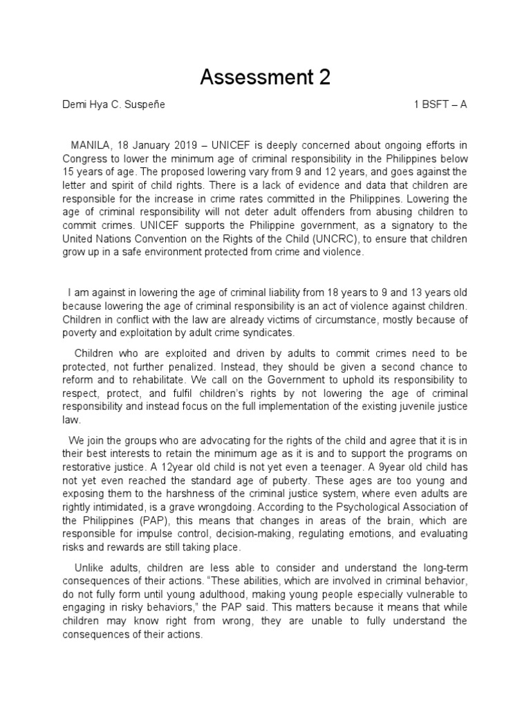 Suspeñe - Demi Hya - Assessment 2 | PDF