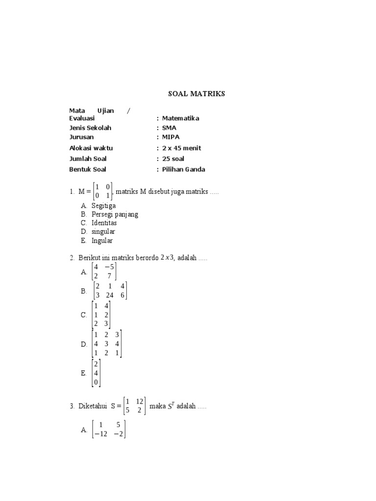 Soal Matriks | PDF